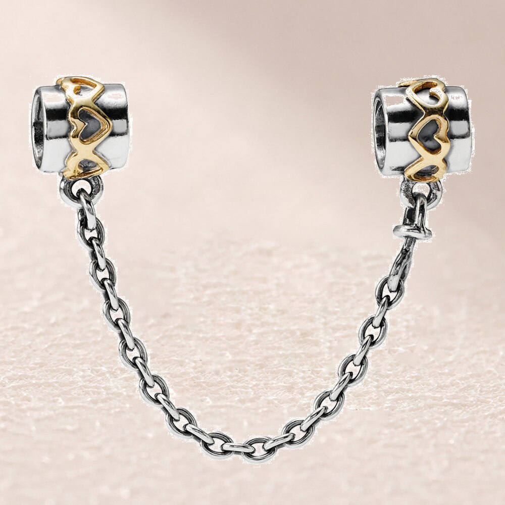 790307 HEARTS SILVER SAFETY CHAIN - – Vicedeal