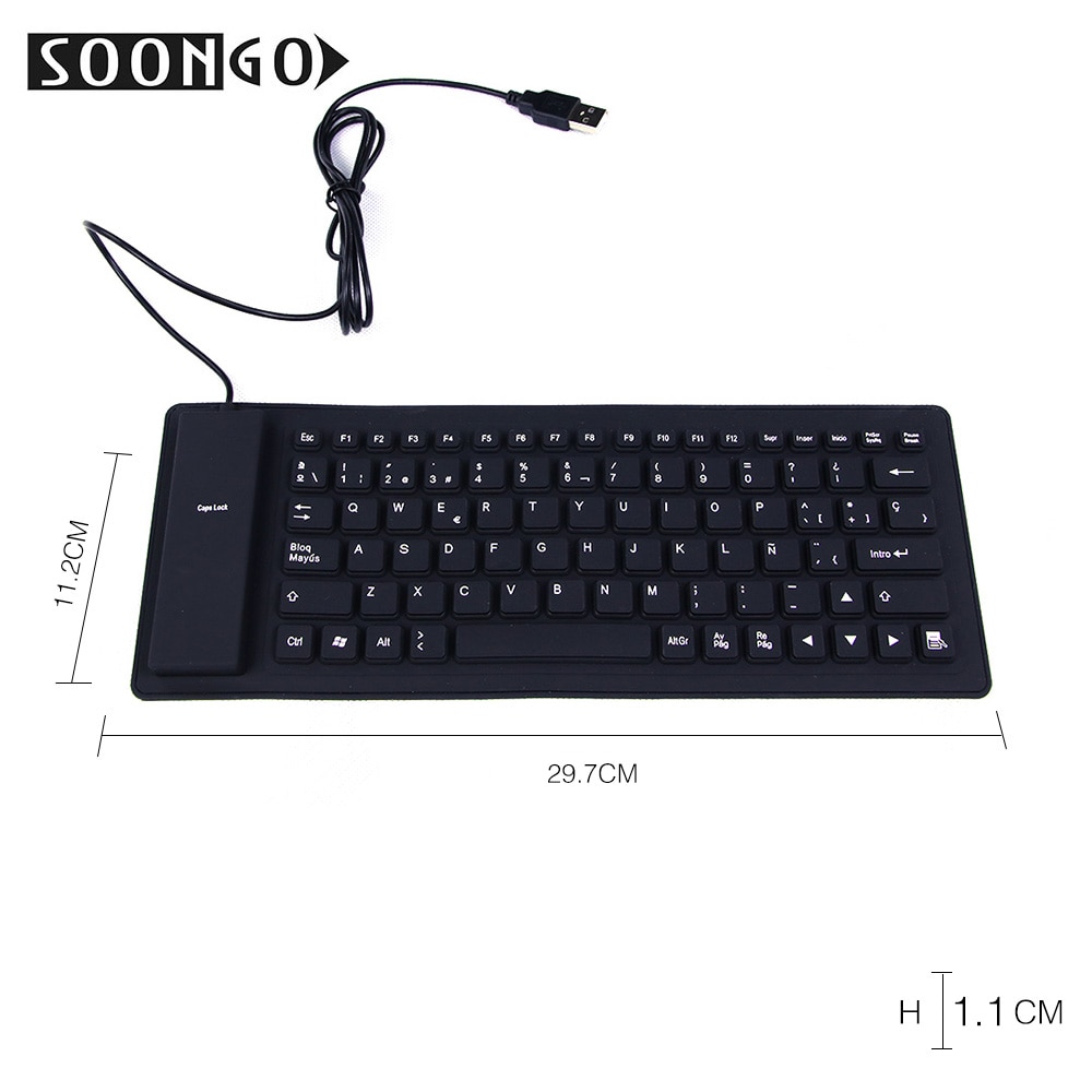 Spaans Teclado Opvouwbare Siliconen Toetsenbord Fl... – Grandado