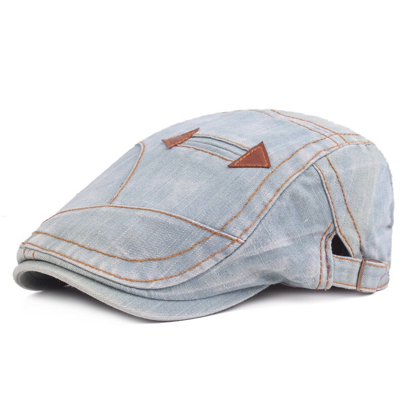 Top Level Washed Jean Cap For Men Casual Newsboy C... – Grandado
