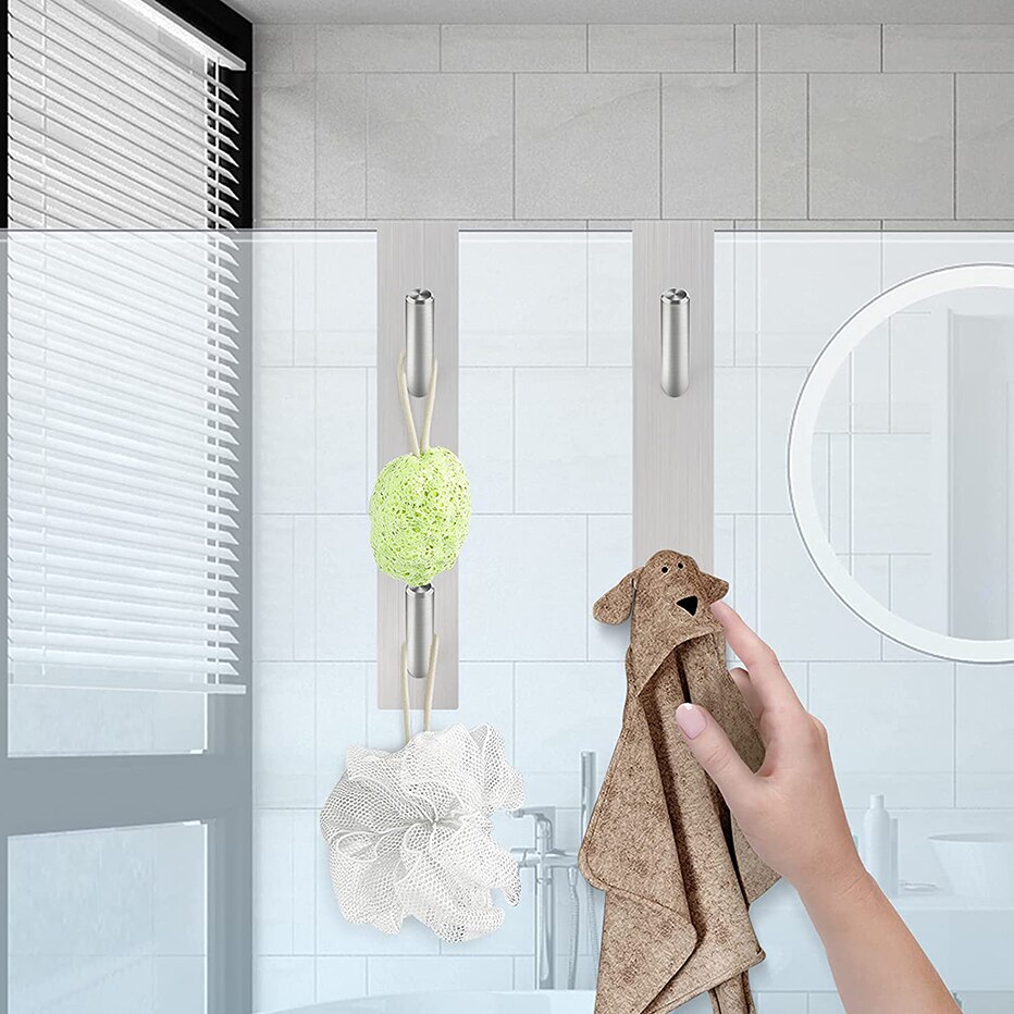 Rvs Uitgebreide Douche Deur Haak Over Frameloze Gl... – Grandado