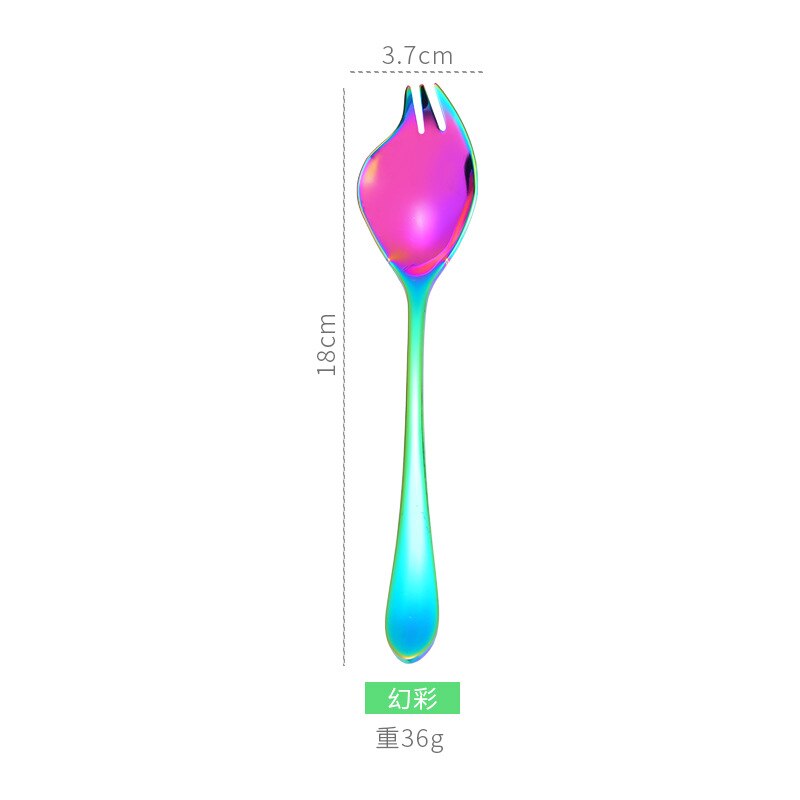 Colorful stainless steel salad spoon fork, metal s... – Vicedeal