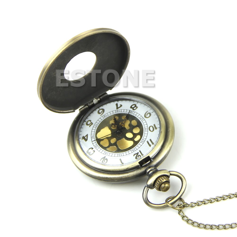 Vintage Steampunk Retro Bronze Pocket Watch Quartz... – Vicedeal