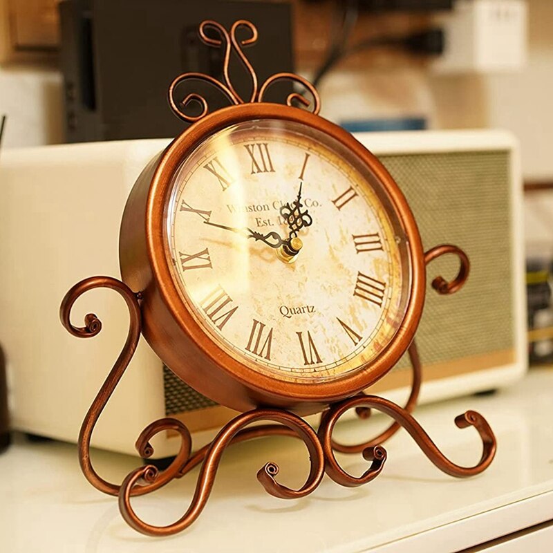 Vintage Table Clock Antique Mantel Clock Battery O... – Grandado