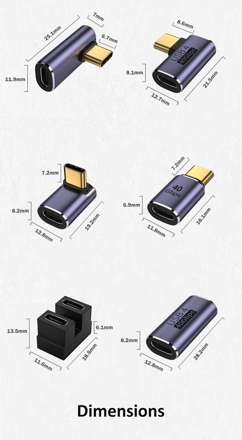 Multiple USB C F Adapter L Shape Angle Elbow Adapt... – Grandado