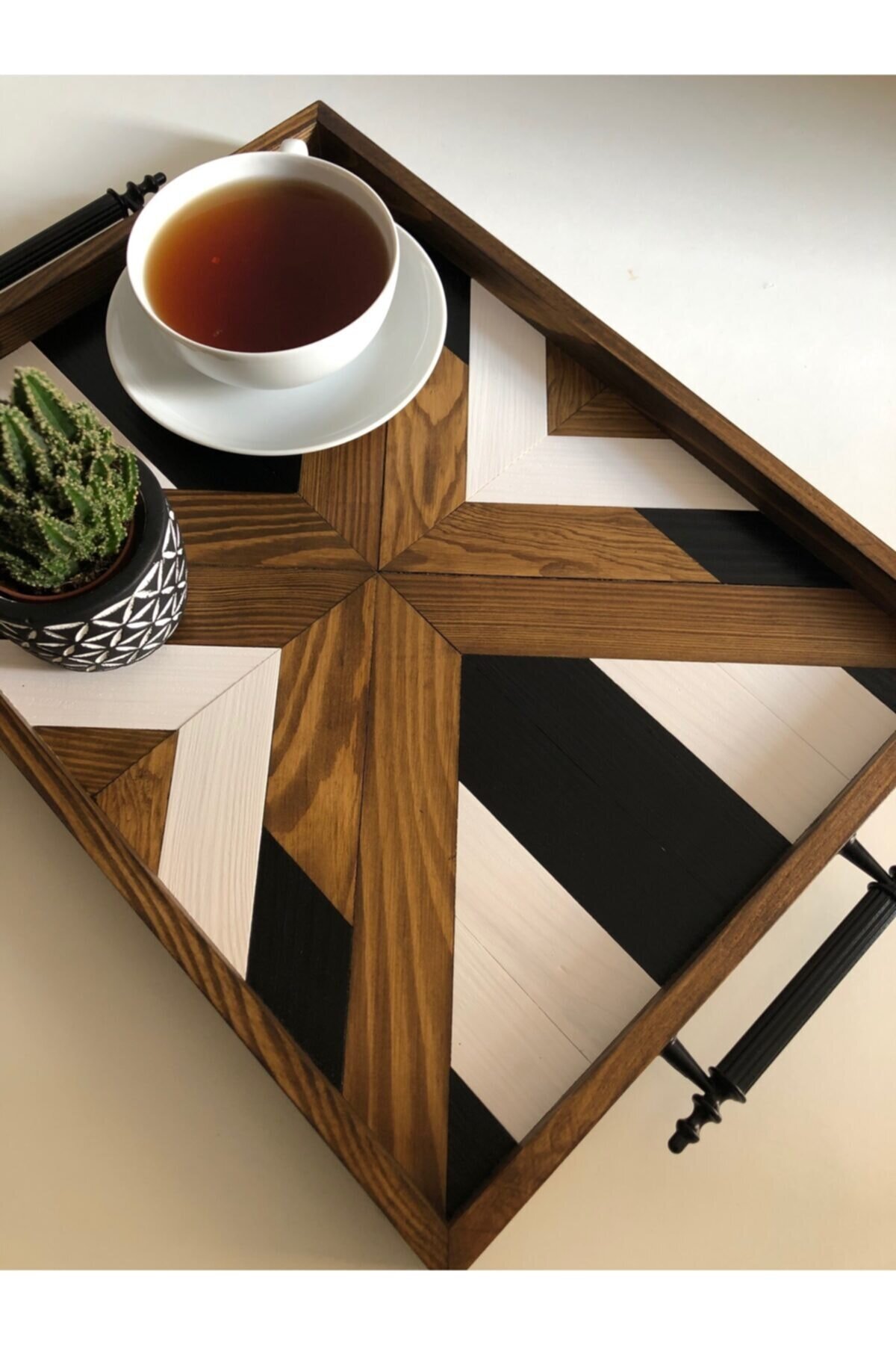 Natural From Pine Wood Handmade Tea Tray Drainage ... – Vicedeal