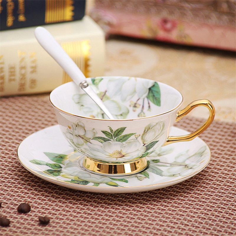 Camellia European Style GILDING Demitasse tea Cup ... – Vicedeal