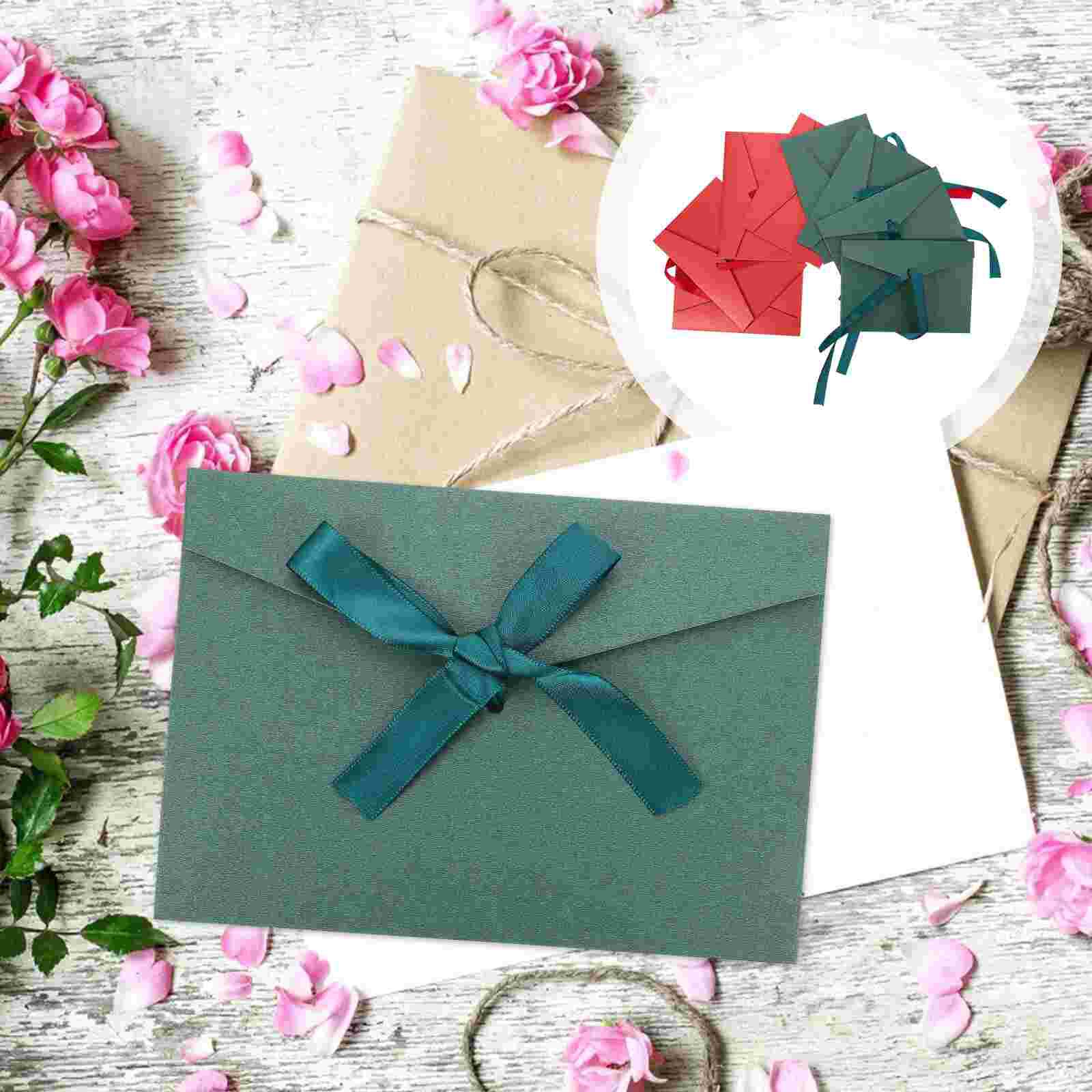 8pcs Bowknots Paper Envelope Pearlescent Postcards... – Vicedeal
