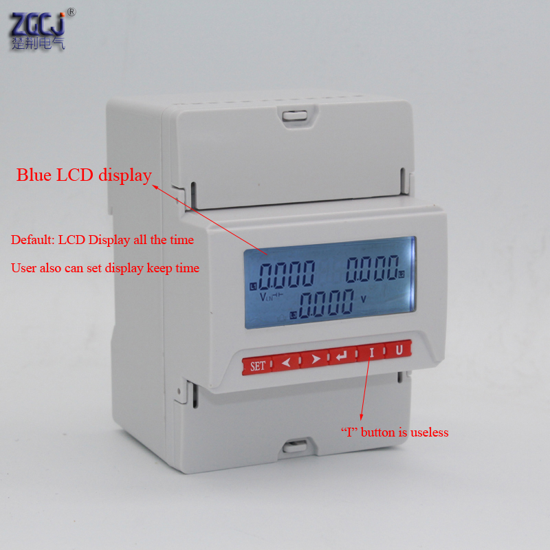 3 phase 3 wire , and 3 phase 4 wire din type 3 phase voltage meter LCD ...