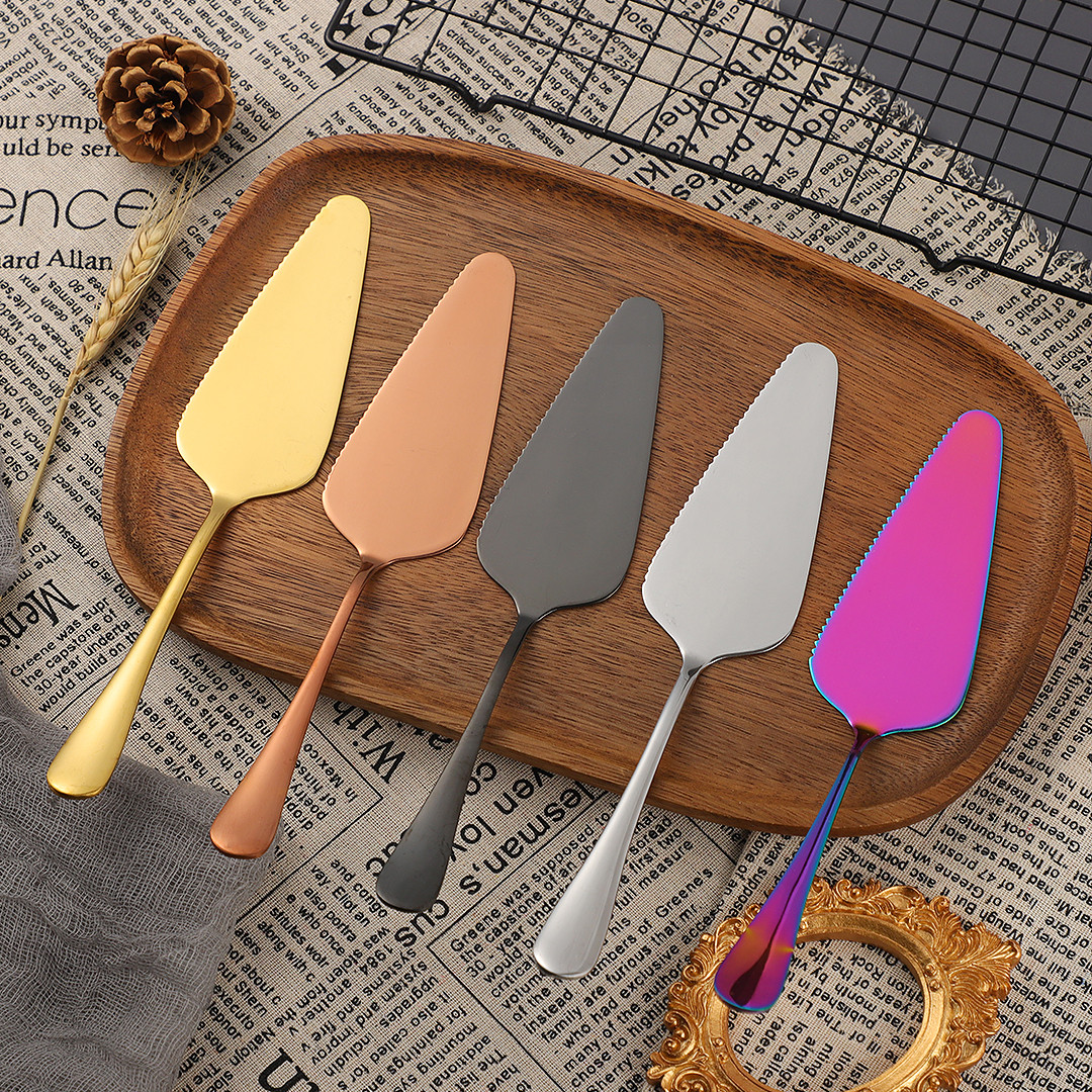 Rainbow Stainless Steel Serrated Edge Cake Server ... – Grandado