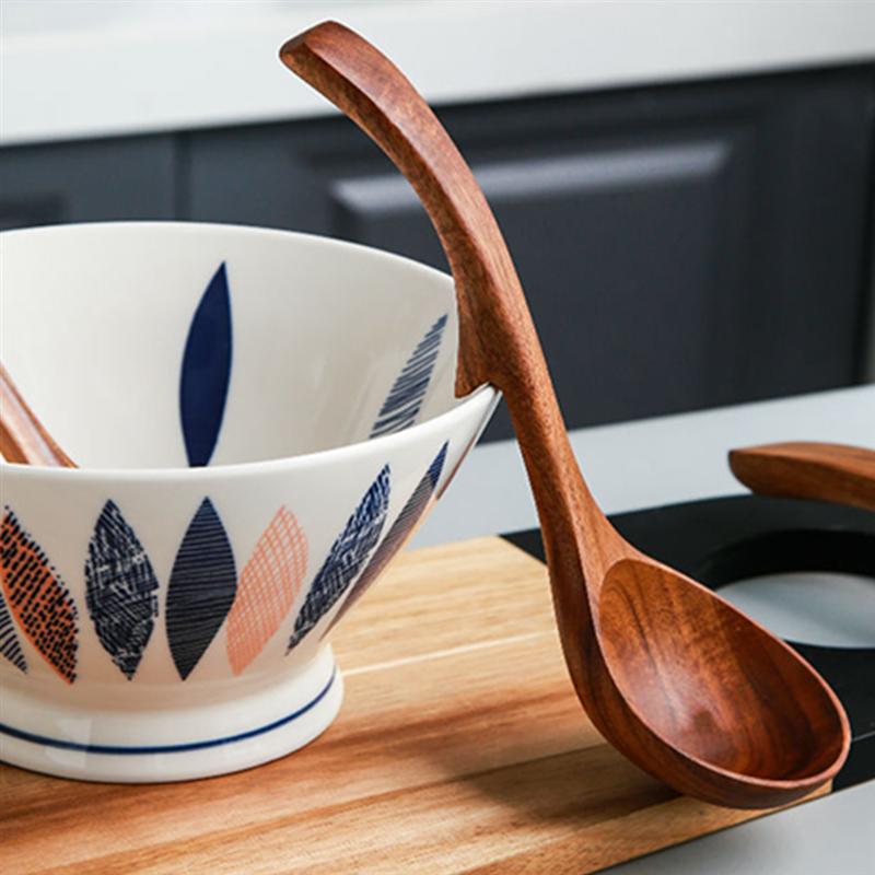 Wooden Soup Spoon Long Handle Pot Cooking Spoon No... – Grandado