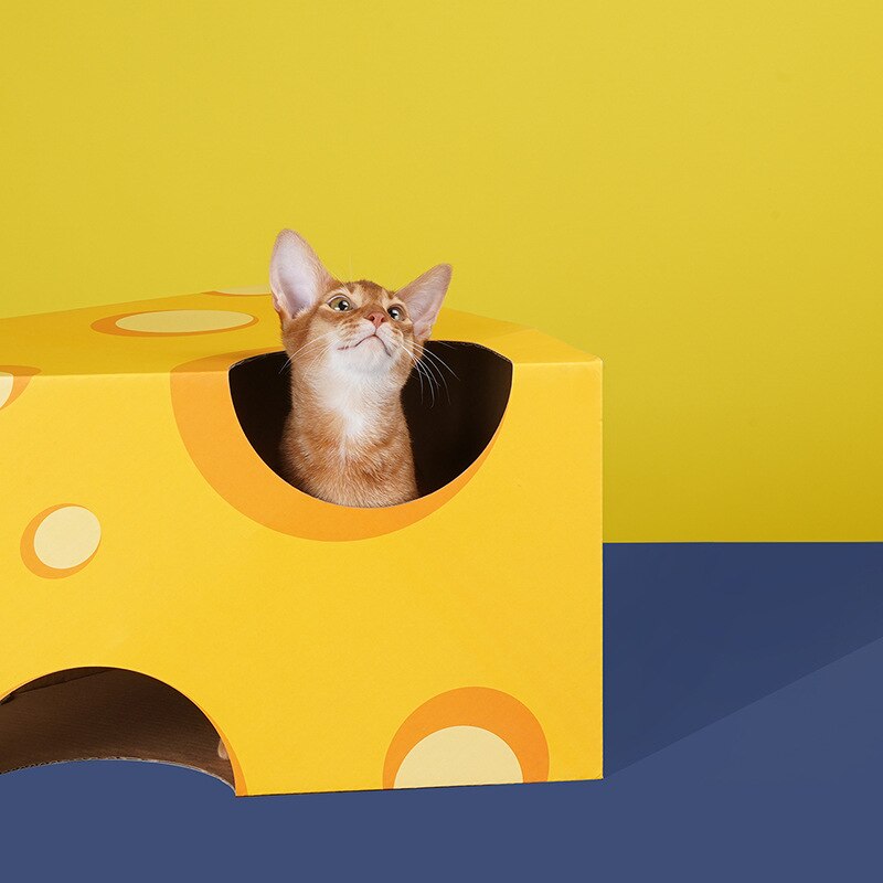 Pet Furniture DIY Carton Box Cat House Cheese shap... – Vicedeal