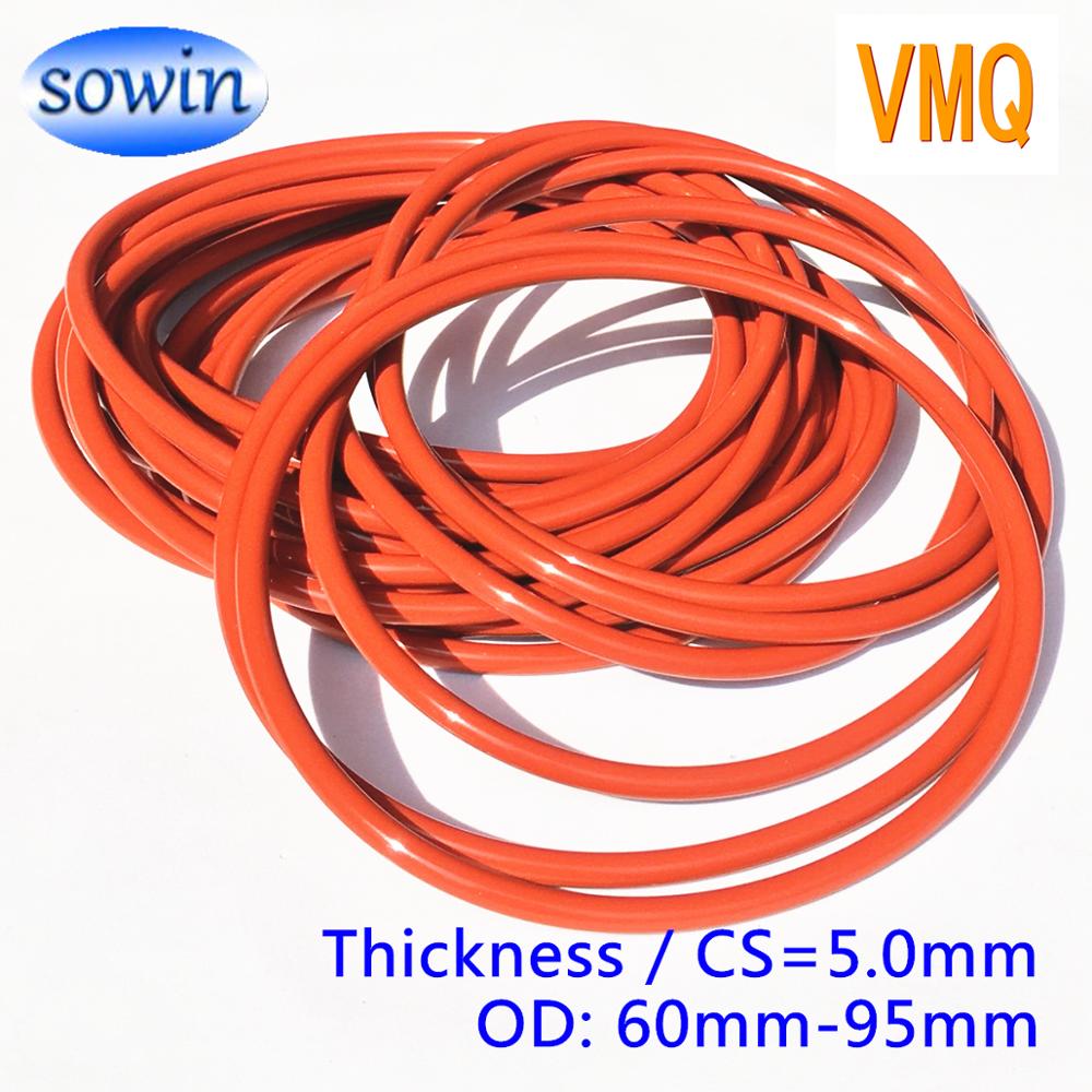 SOWIN 5.0mm O-ringen Seal Rode VMQ O-Ring Ring OD6... – Vicedeal