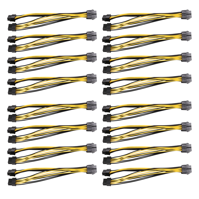 20-Pack Pci-E 8Pin Om 2X 8 Pin (6 + 2) power Split... – Grandado