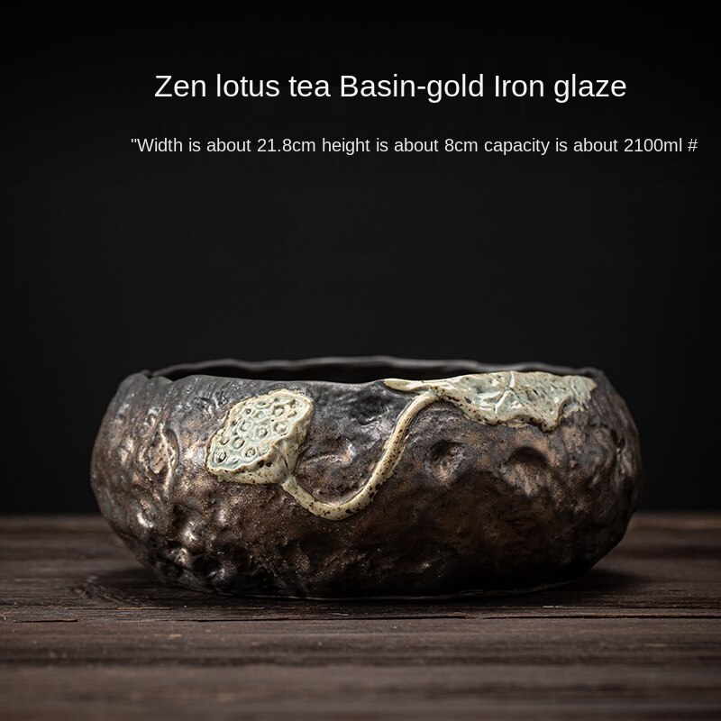 Japanese Gilding Iron Glaze Lotus Seedpod Tea Wash... – Grandado