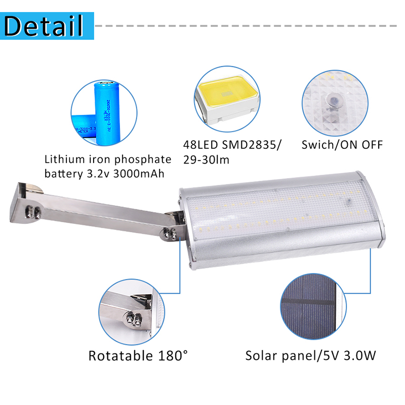 800lm Super Bright Solar Light Motion Sensor Rotab... – Grandado