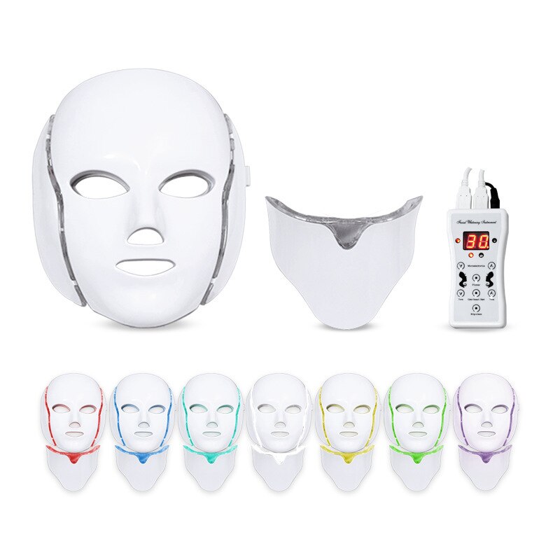Máscara facial LED de 7 colores, terapia de luz, r... – Grandado
