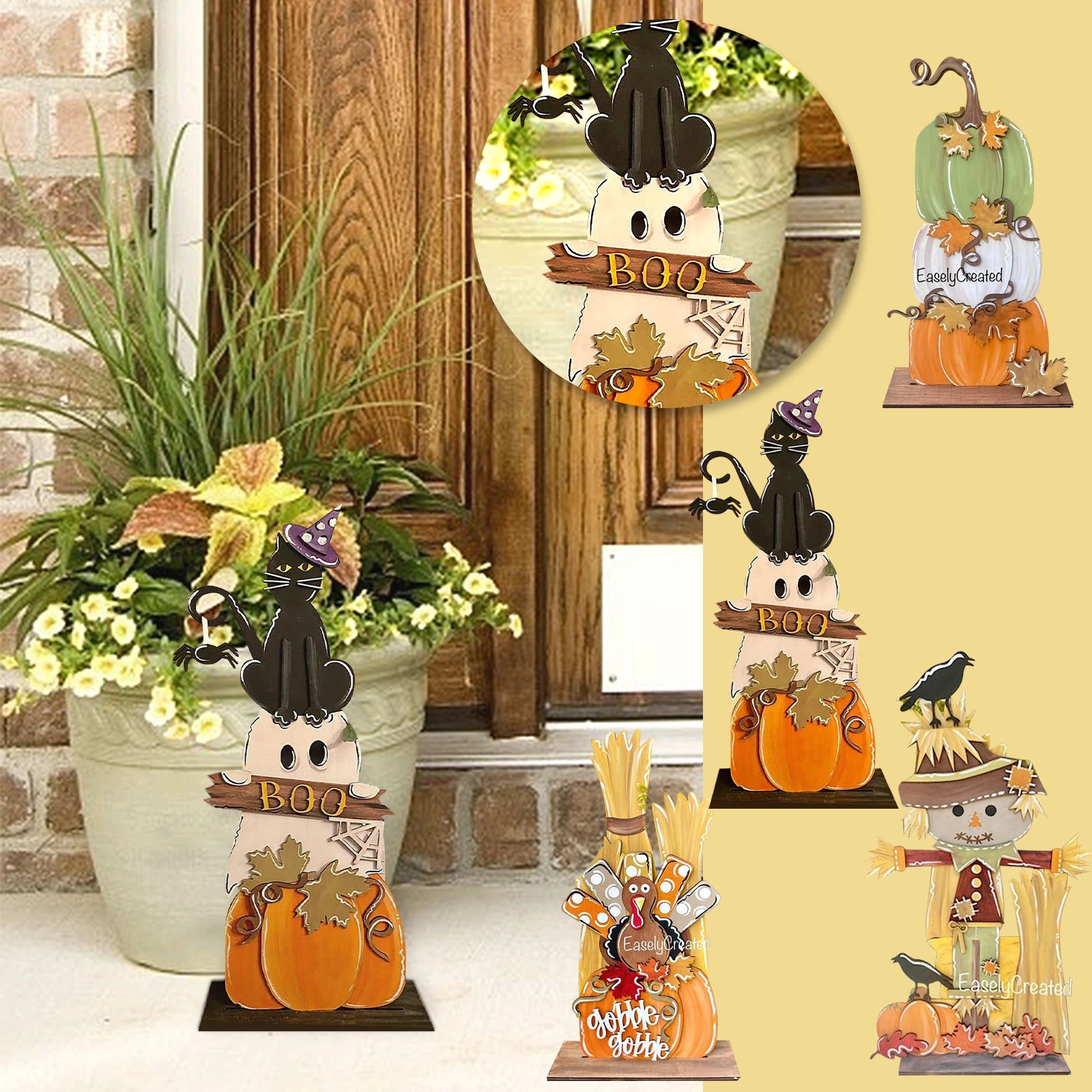 Halloween Thanksgiving Porch Pumpkin Bat Welcome S... – Vicedeal