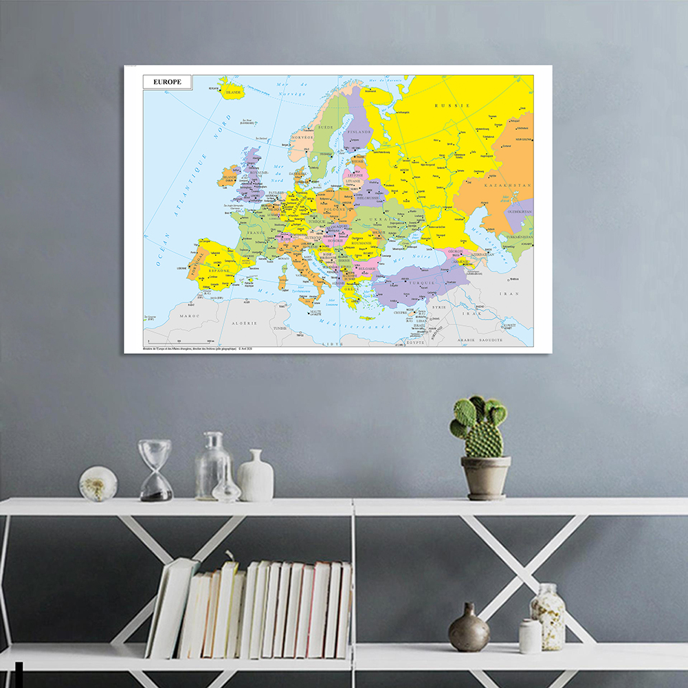 150*100cm Political Map of The Europe In French La... – Vicedeal