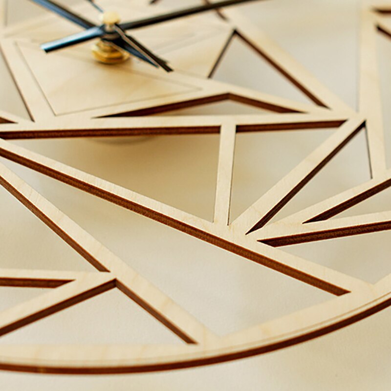 Large Geometric Wall Clock Wood 3d Clocks Wall Hom... – Grandado