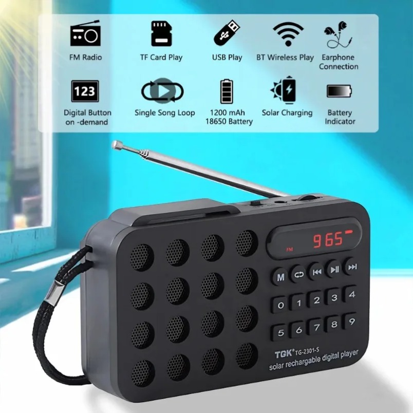 Portable FM Radio Receiver Bluetooth Wireless Spea... – Grandado