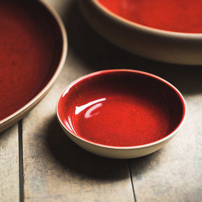 ANTOWALL Special Red Color Dinneware Ceramic Home ... – Vicedeal