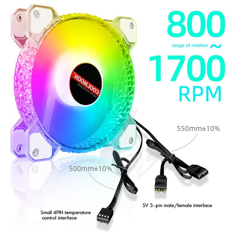 COOLMOON Computer Cooling Fan 12Cm Mute PWM Intell... – Grandado