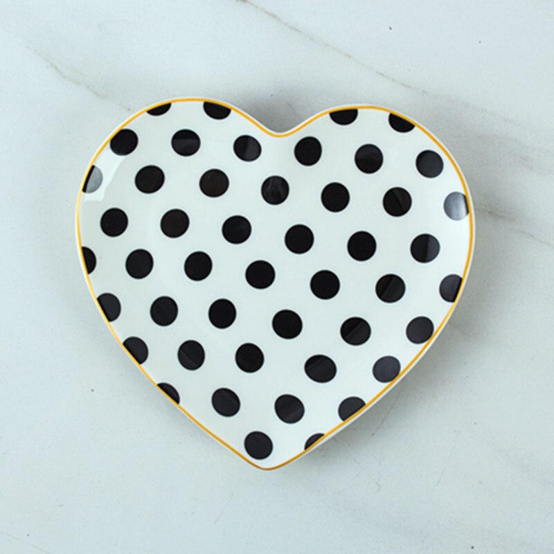 20cm Heart Shaped Ceramic Tableware Breakfast Plat... – Grandado