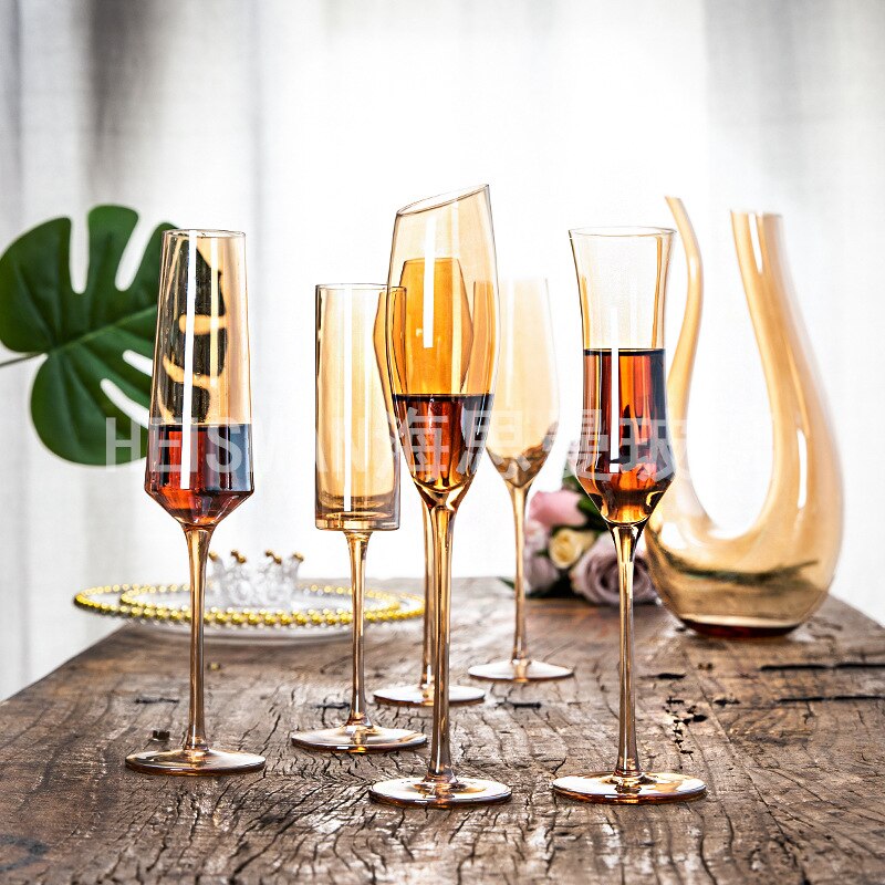 Ion-plated Glass Cup, Tall Crystal Champagne Glass... – Vicedeal