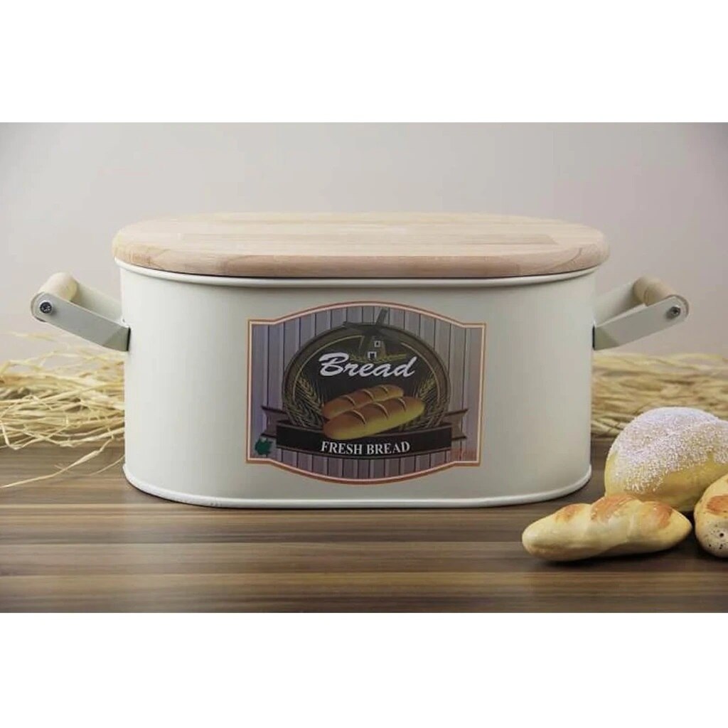 Bread Box With Bamboo Cutting Board Lid Storage Bo... – Vicedeal