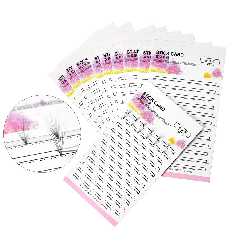 10pc kort + 1pc dobbeltsidet tape øjenvipper stpl... – Grandado