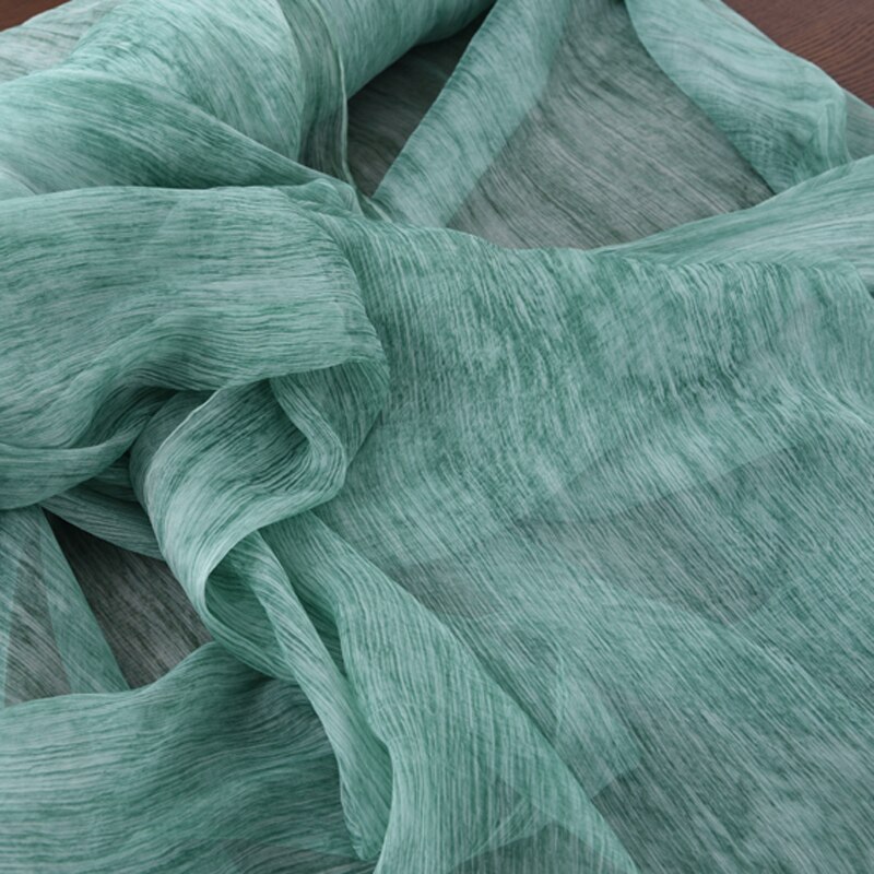 130CM Wide Thin Green Winkled Silk Fabric for Summ... – Grandado