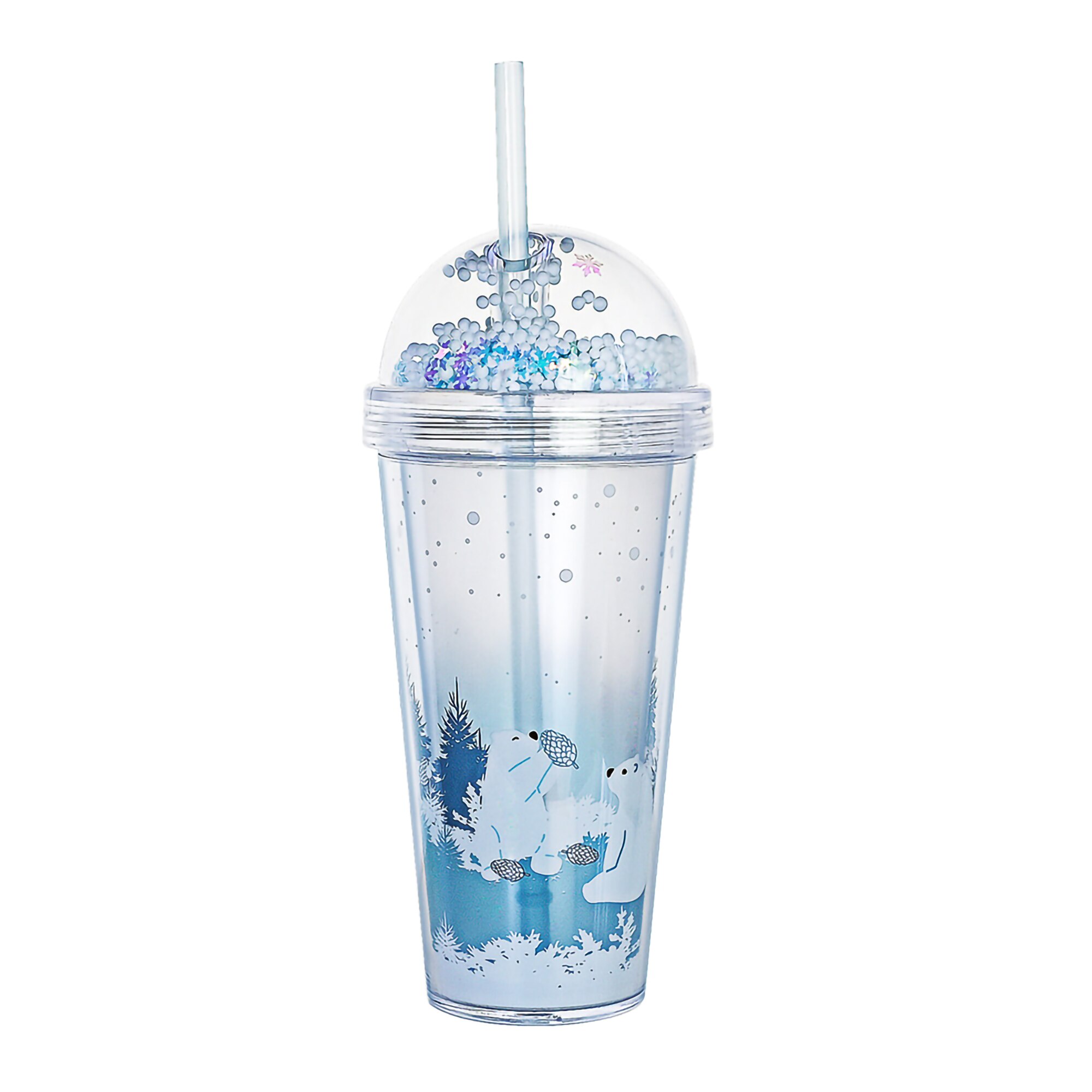 Fantasy Transparent Straw Cup Double-layer Glitter... – Grandado