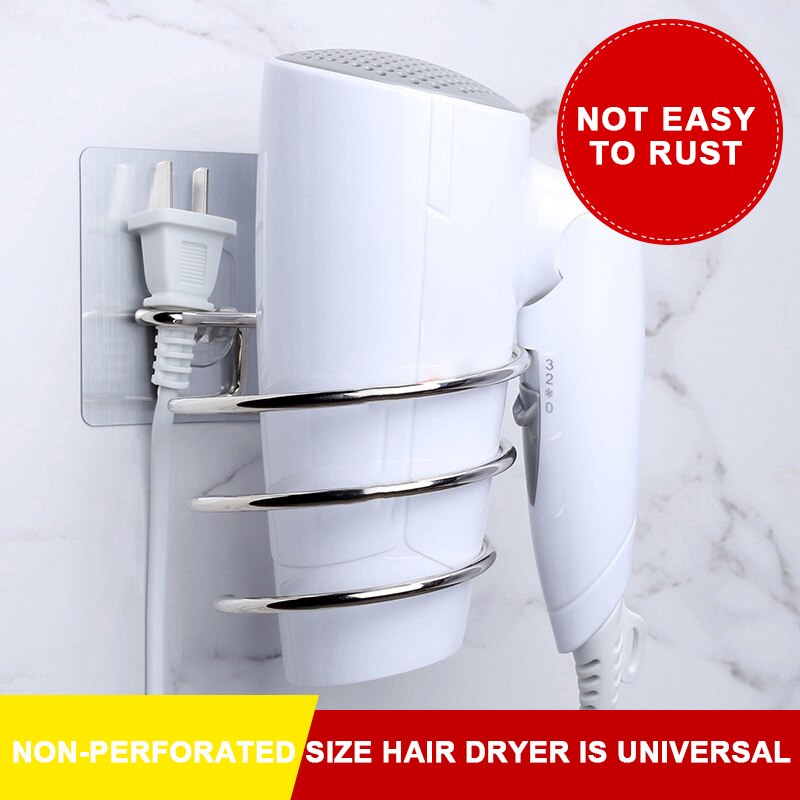 Wall-Mounted Hair Dryer Holder Rack Barber Storage... – Vicedeal