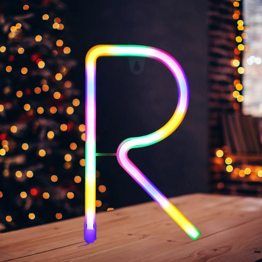 USB Power LED Neon Light Letter R Shaped Pink Or C... – Grandado