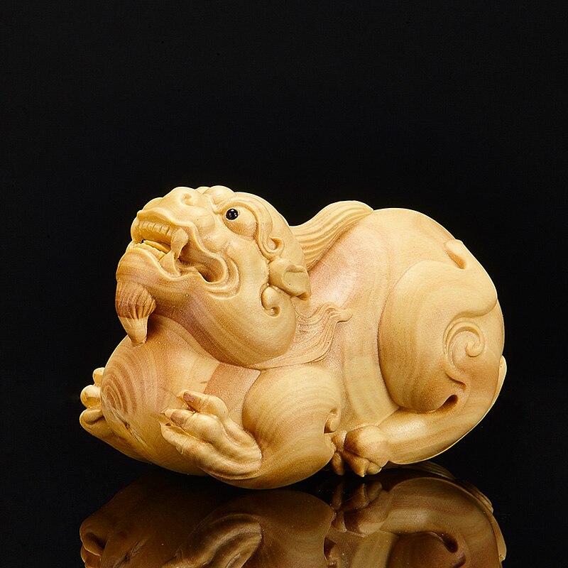 7CM Mythical Boxwood Pixiu Lion Solid Wood Statue ... – Grandado