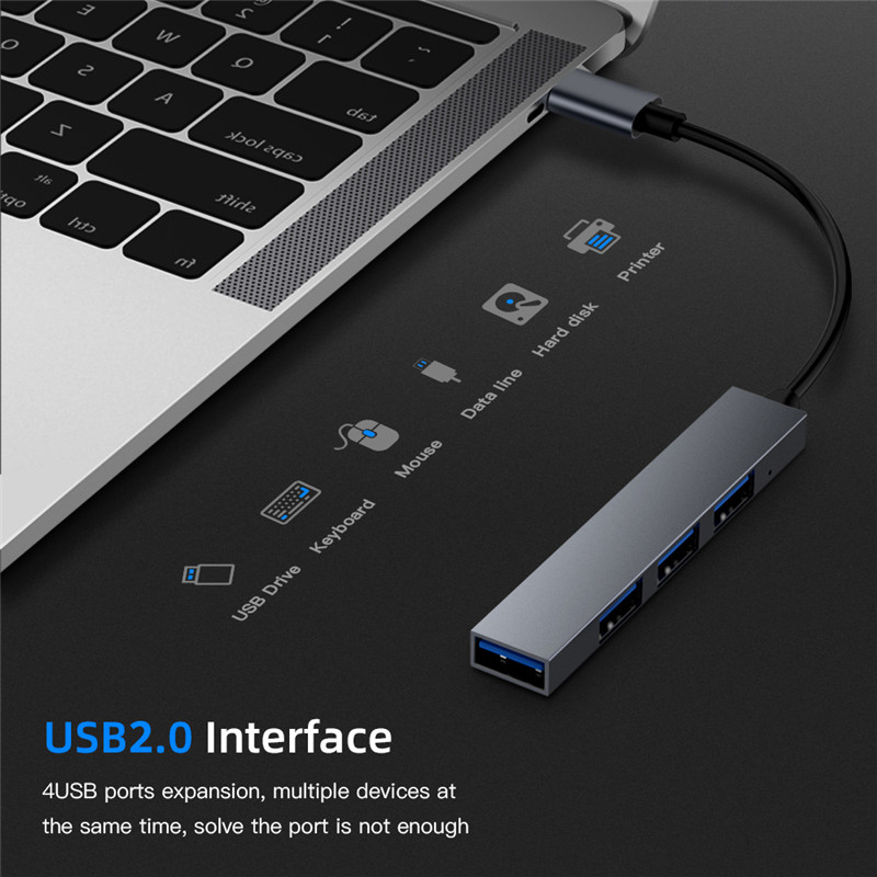 USB C HUB 4 puertos tipo C a USB 2,0 divisor conve... – Grandado