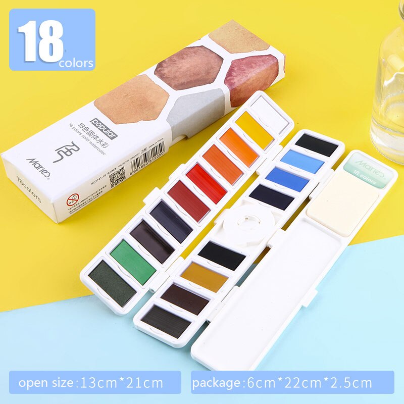 18/38/58Colors Fold Solid Watercolor Paint Set for... – Grandado