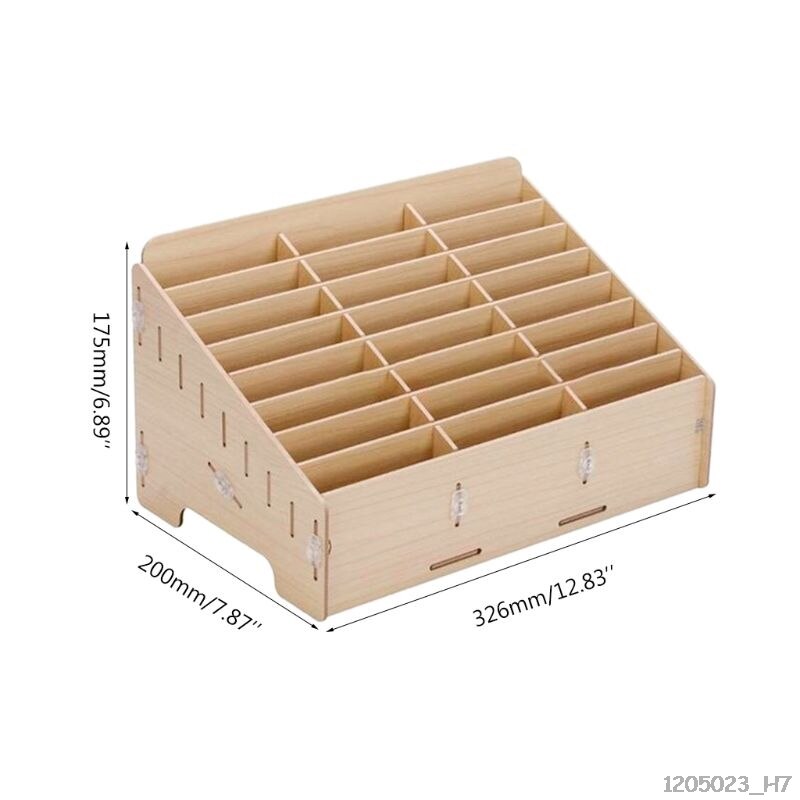 24 Cells Multifunctional Wooden Storage Box Mobile... – Grandado