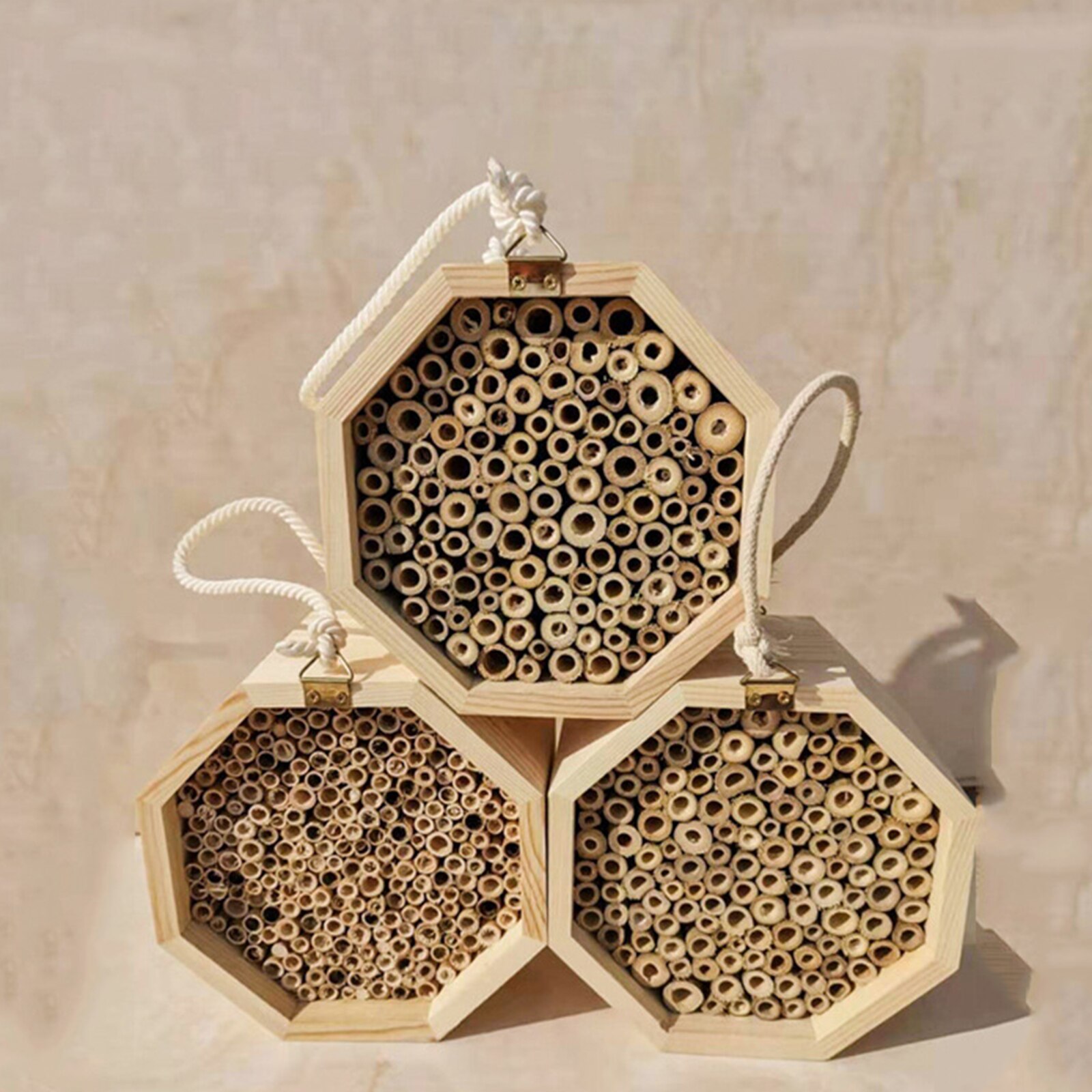 Mason Bee House Hanging Wooden Bee Hive Attracts B... – Grandado