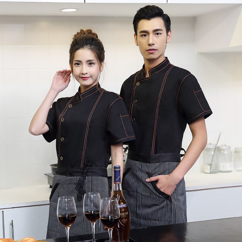 Hotel Restaurant Kitchen Uniform Short Sleeve Colo... – Vicedeal