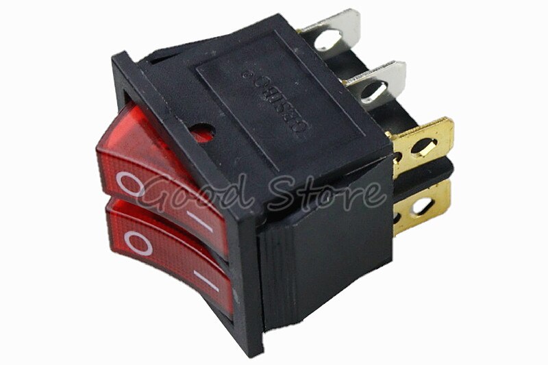 1PCS KCD8 6PIN 16A 250V 20A 125V Red Double Light ... – Grandado