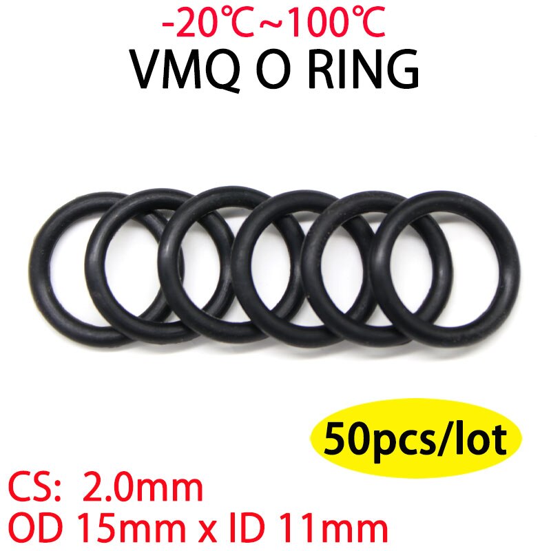 50 Stuks Zwart Vmq Siliconen Ring Pakking Id 11X15... – Vicedeal