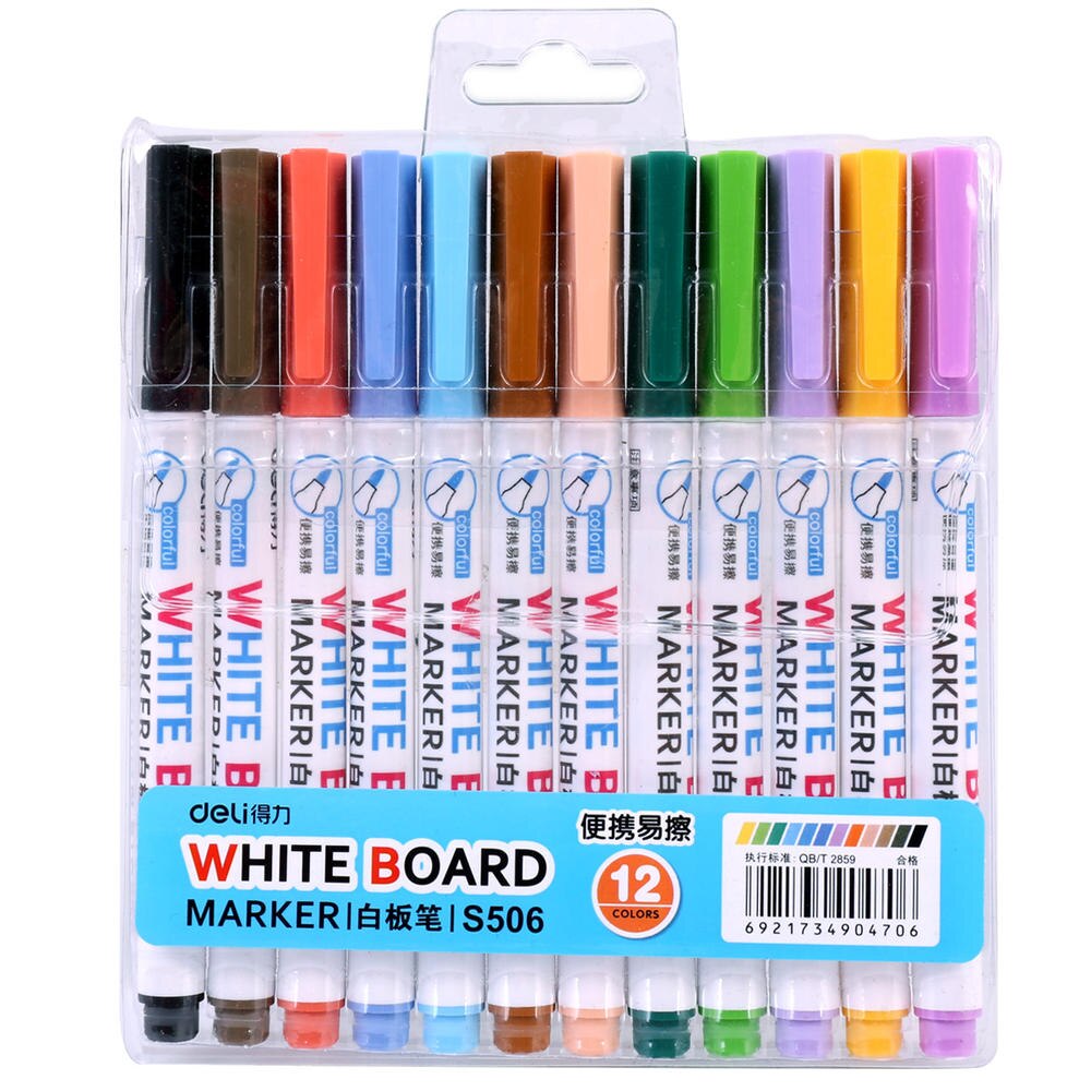 12 Color Whiteboard Pen Set Marker Pen Erasable Wh... – Vicedeal