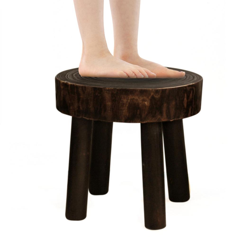 Small Wood Stool Square Modern Low Stool Living Ro... – Grandado