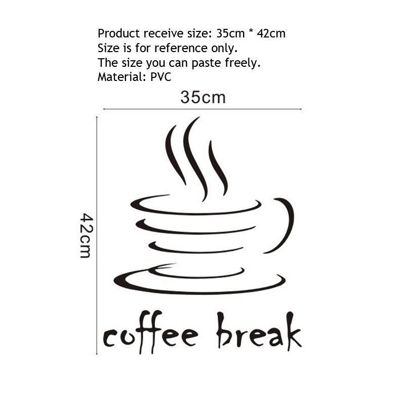 coffee break Wall Sticker living room bedroom Cafe... – Vicedeal