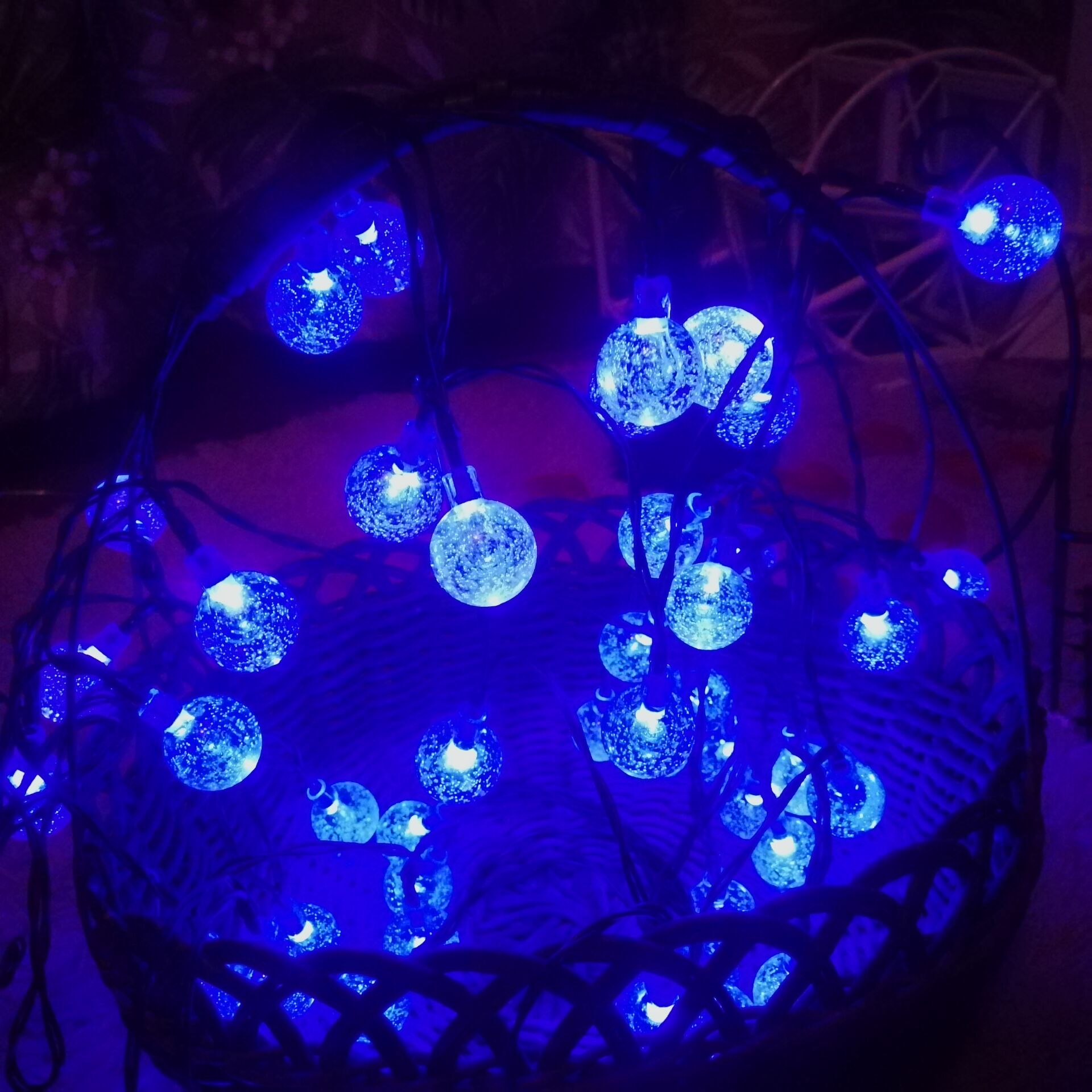LED Fairy Lights Crystal Ball Garland Solar Garden... – Grandado