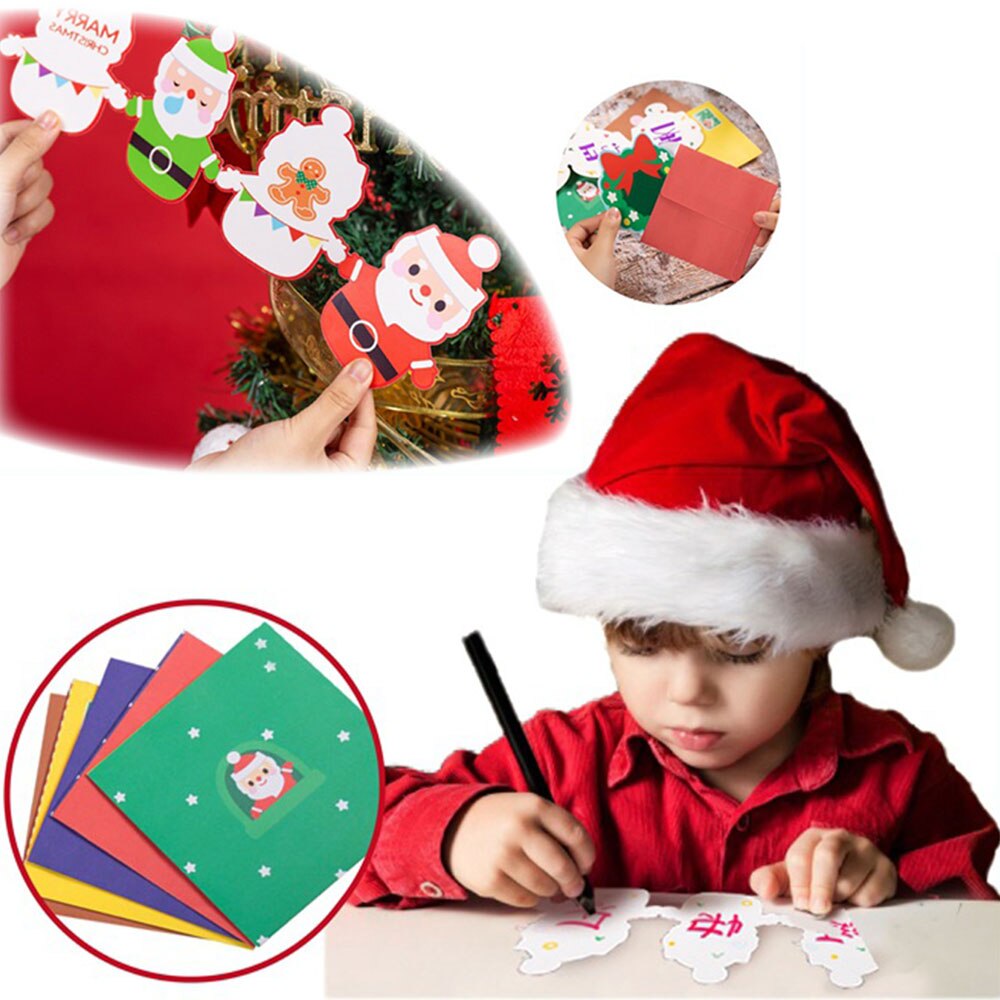 Mini Santa Claus Merry Christmas Tree Paper Greeti... – Grandado