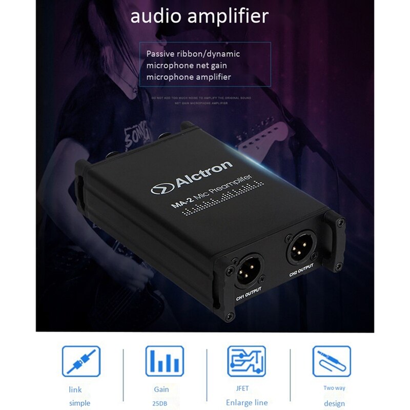 Alctron MA-2 Mic Preamplifier Dual-Channel Mic Amp... – Grandado