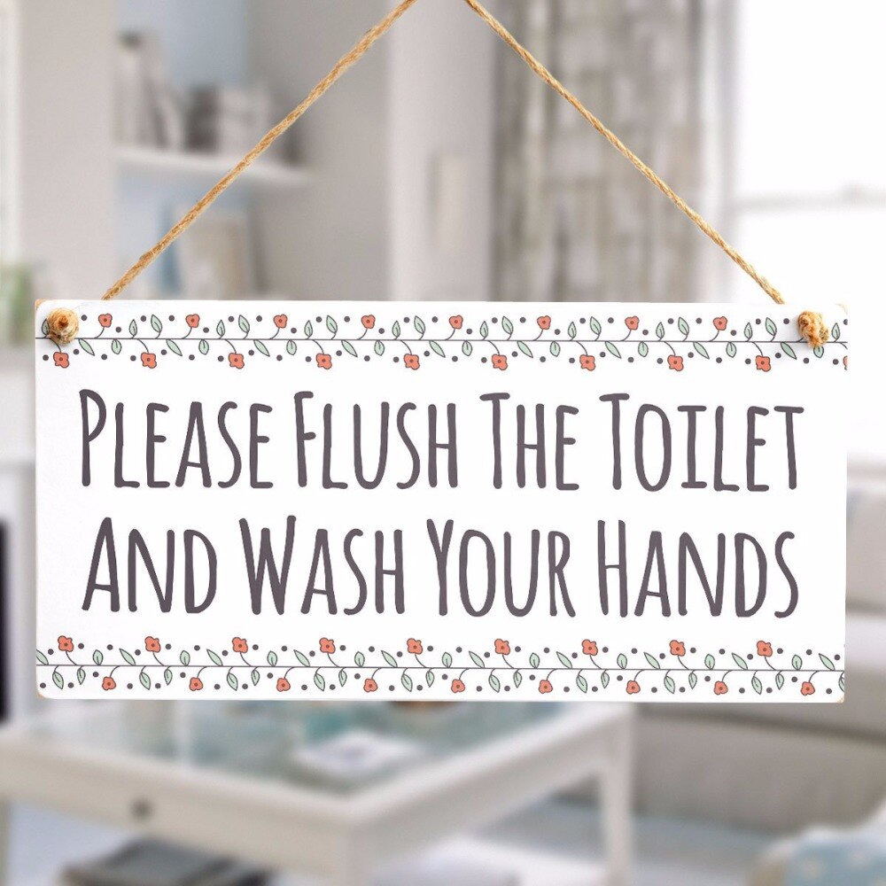 Meijiafei Please Flush The Toilet And Wash Your Ha... – Grandado