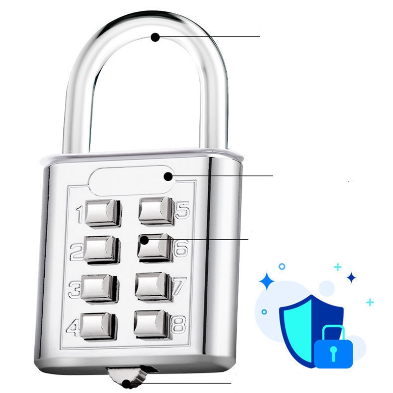 8 Digits Password Code Combination Padlock Zinc Al... – Grandado